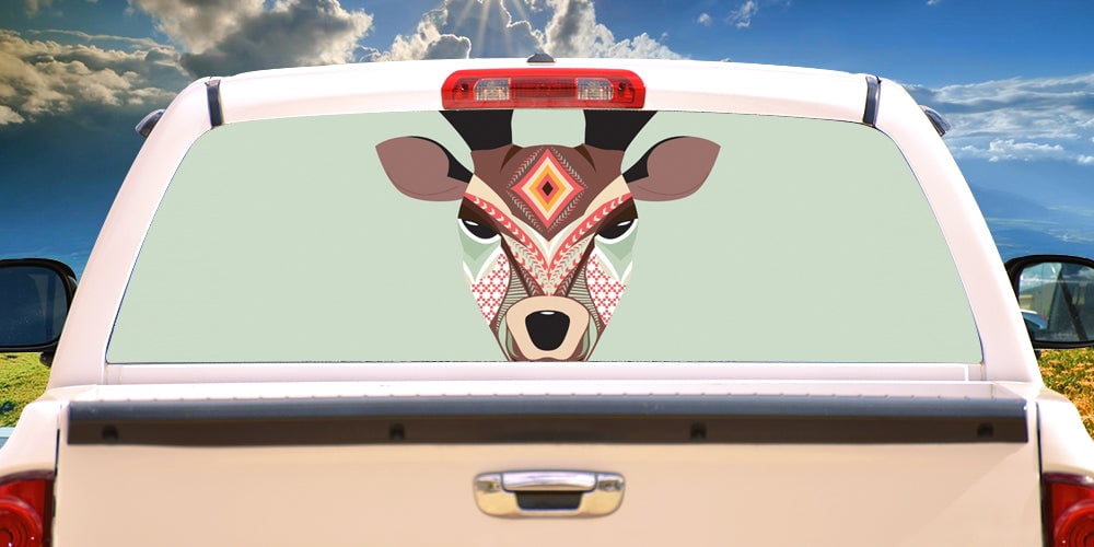 AZTEC DEER Rear Window Graphic truck view thru vinyl decal back ...