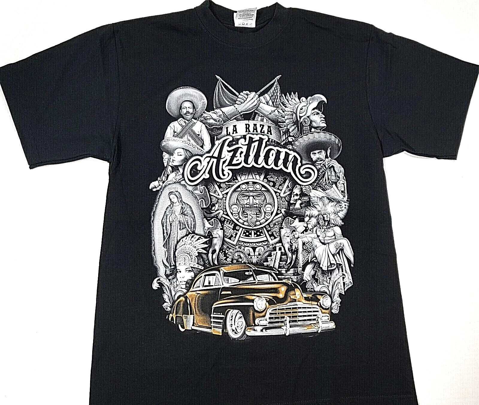 AZTLAN T-shirt Lowrider Mexico Aztec La Raza Urban Streetwear Men's Tee ...