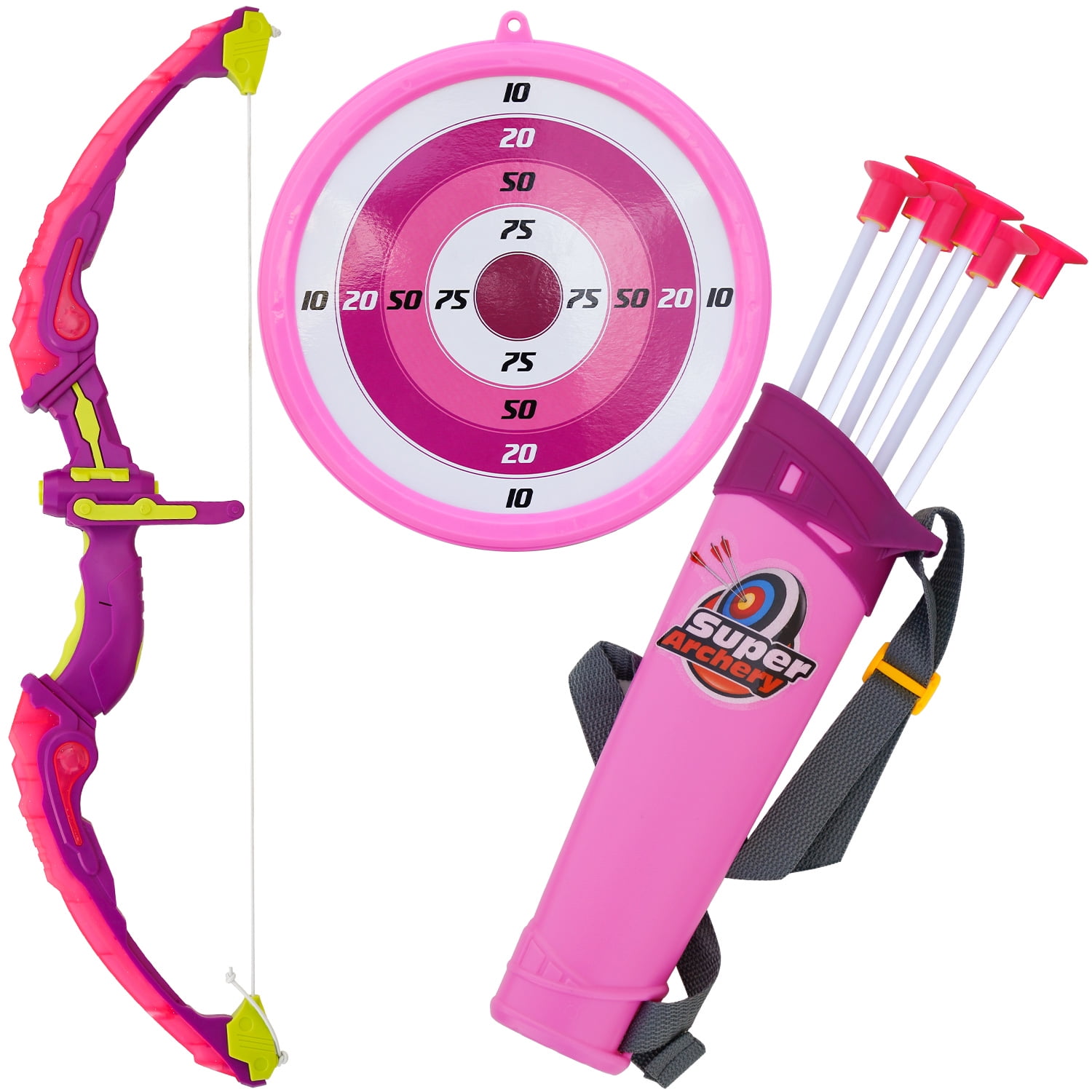 AZToys Light Up Bow and Arrow Archery Play Set for Kids | Outdoor ...