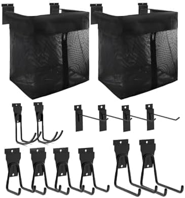AZUNO 14 PCS Slatwall Accessories Kit - 2 Pack Large Mesh Slatwall ...
