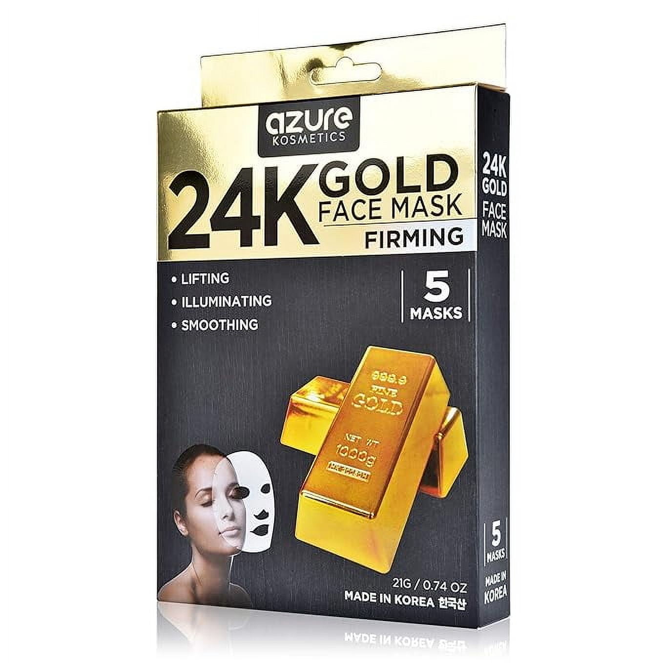 AZURE 24K Gold Firming Face Mask- Anti Aging, Hydrating, Toning ...