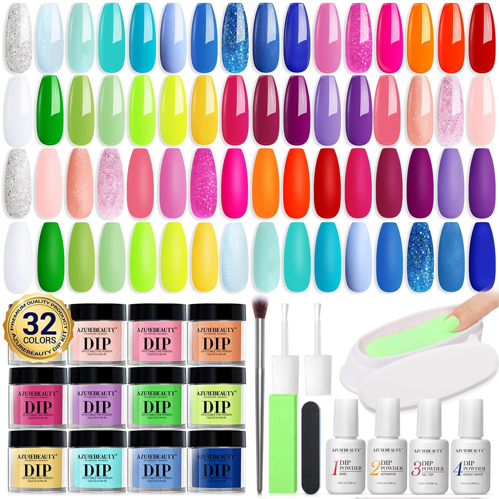 AZUREBEAUTY Spring Summer Bright MFF30 Pastel Neon Color Dip Powder ...