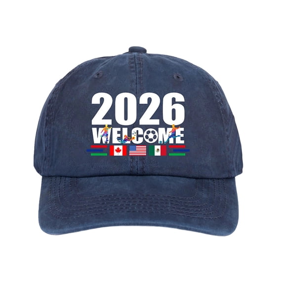 AZXY 2026 Flag Print Vintage Washed Baseball Cap, 100% Cotton Curved ...