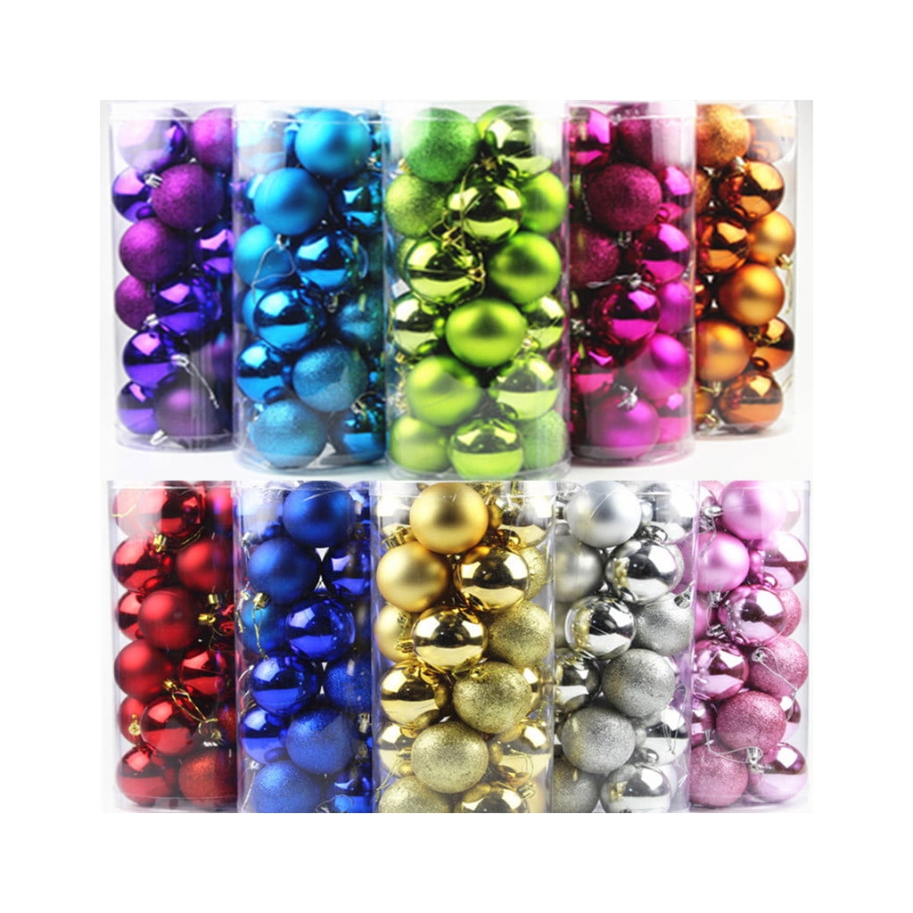 AZXY 24pc Christmas Tree Ornaments Balls Sets Glitter,Christmas Ball ...