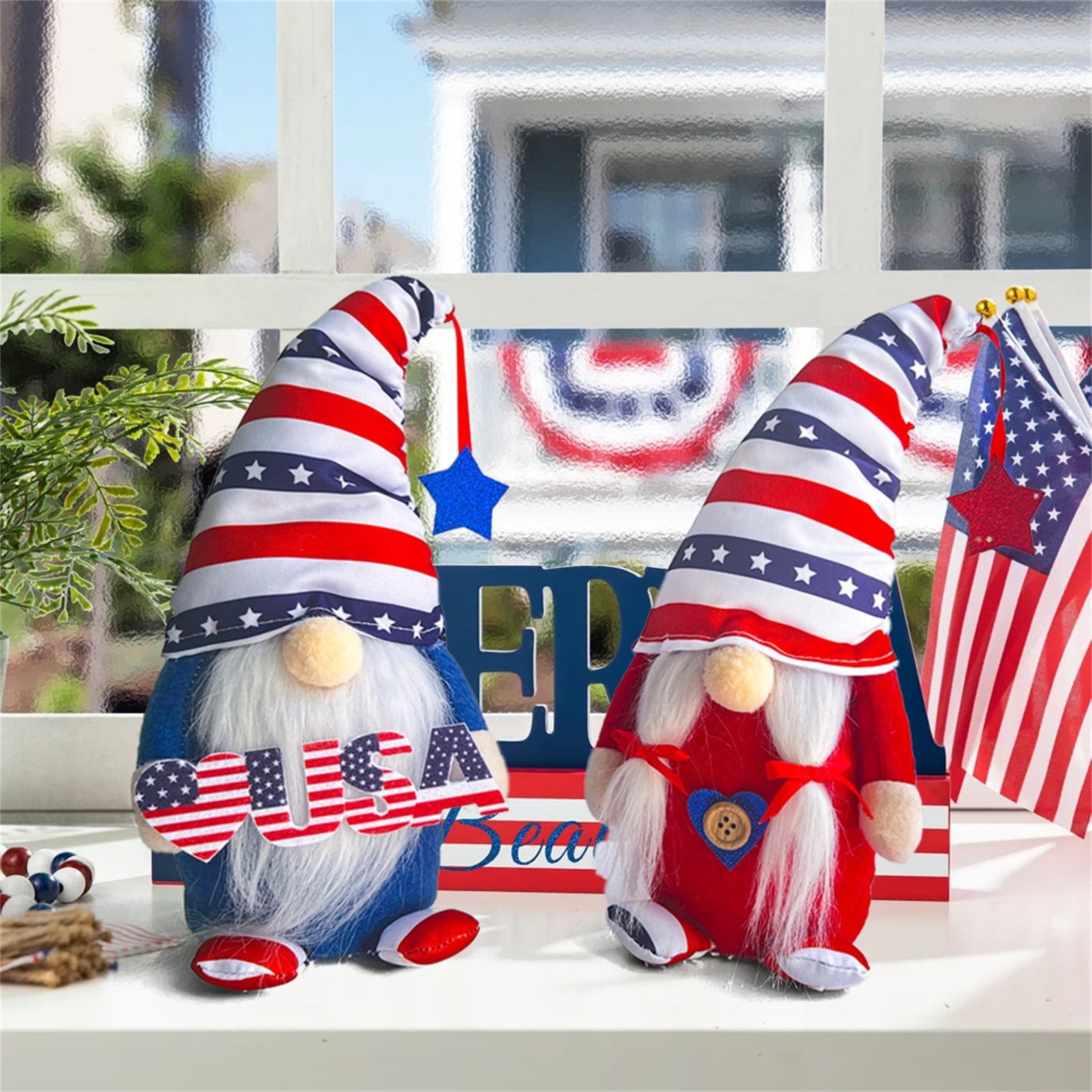 AZXY 4th of July Gnomes,Patriotic Table Decorations,Memorial ...