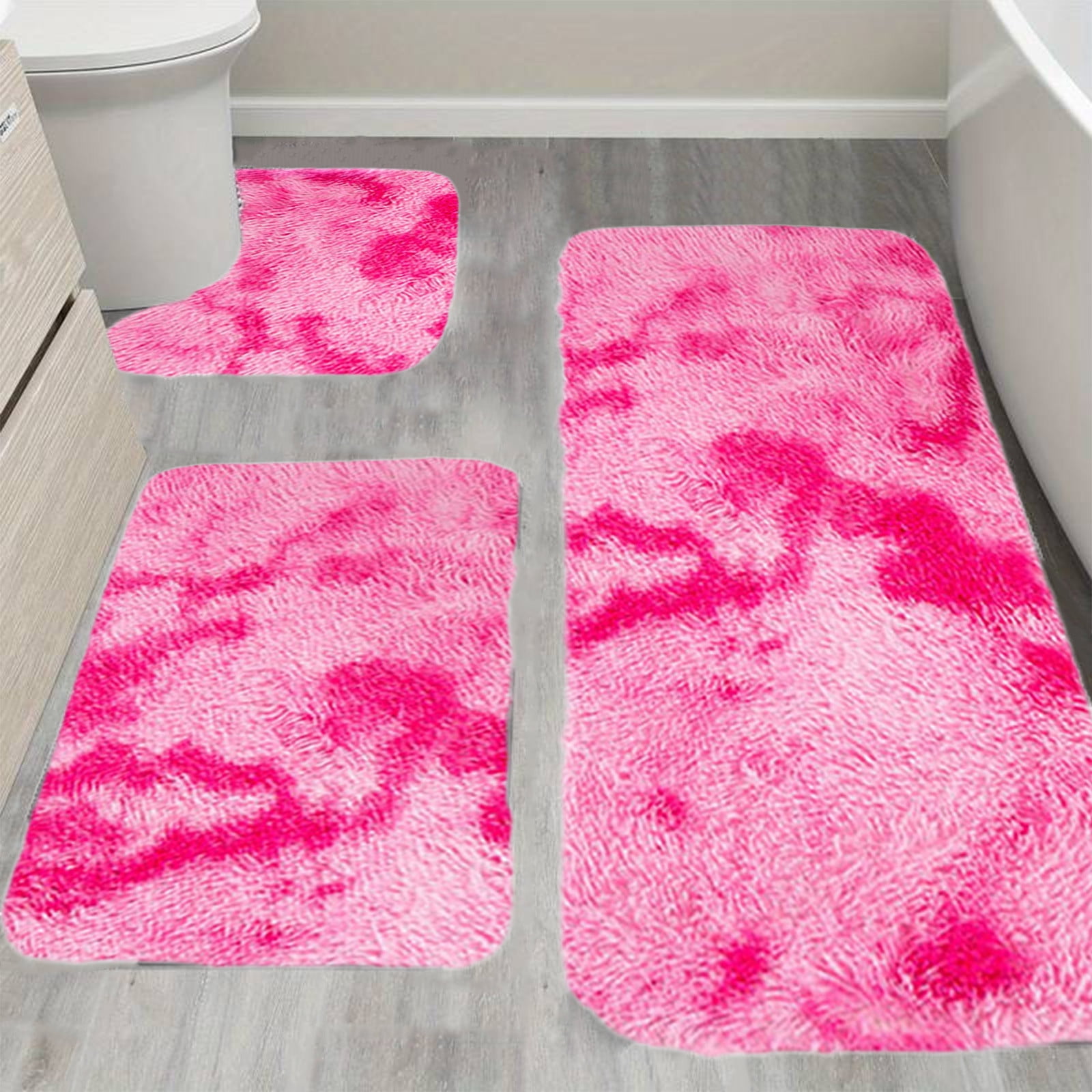 AZXY Bathroom Rug Set 3 Pc,Bath Mat Set Pink,Bath Rugs Clearance ...