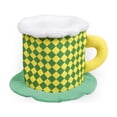 AZXY Beer Mug Style Soccer Fan Party Hat, Yellow-Green Checkered ...