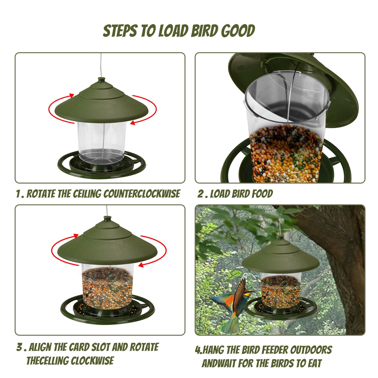 AZXY Bird Feeder,Hopper Feeder,Wild Bird Feeders Outdoor Clearance ...