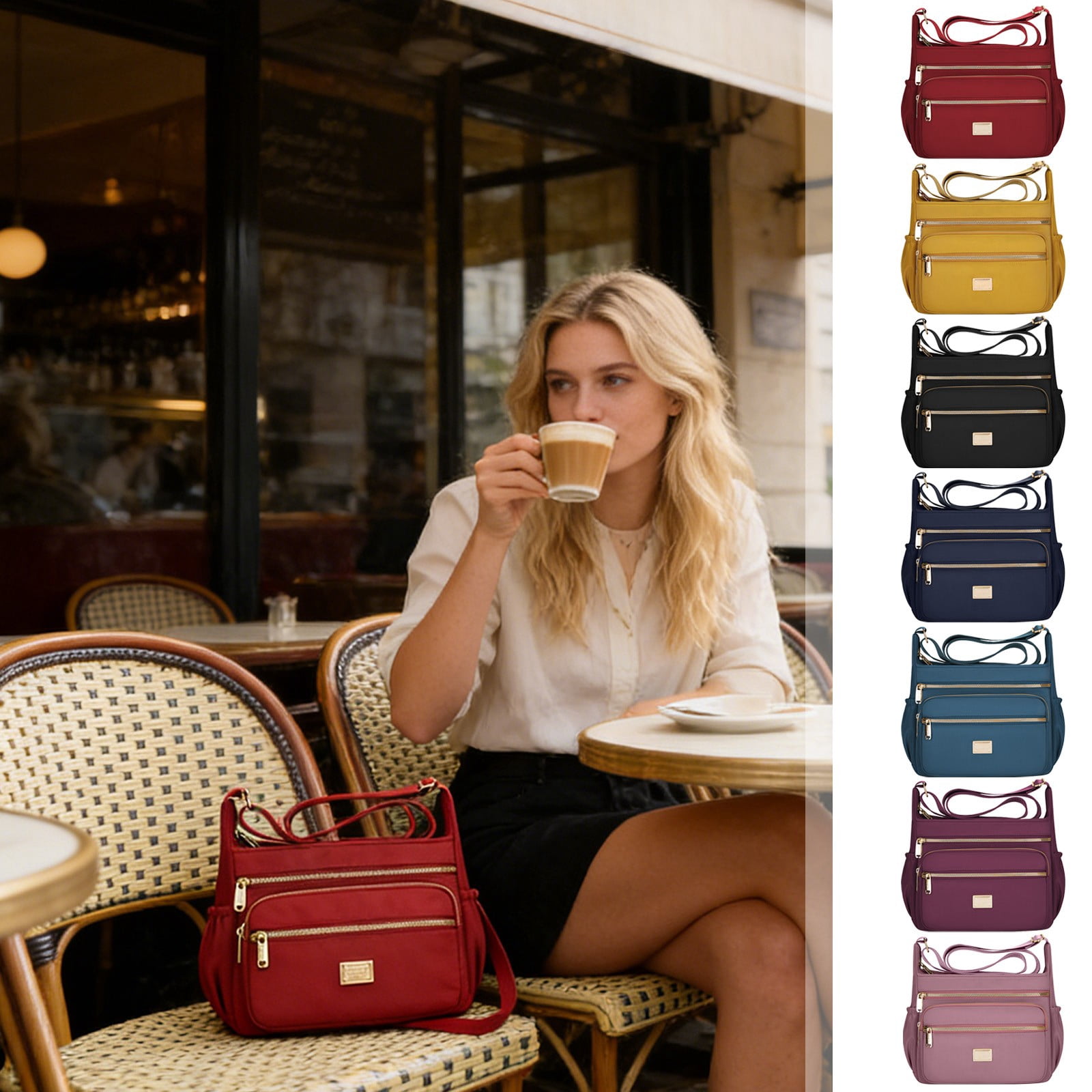 AZXY Cheerful Everyday Crossbody Bag, Lightweight multi-pocket design ...