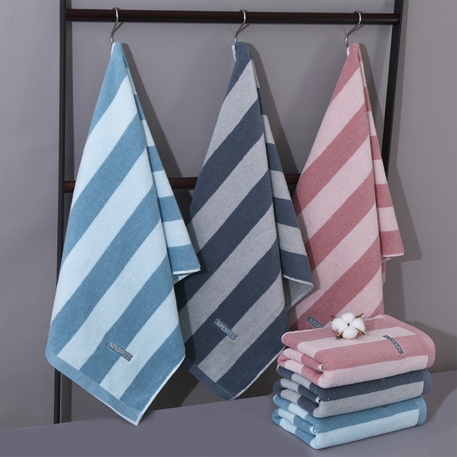 AZXY Cotton Bath Towels, Highly Absorbent Large Bath Towels, Quick ...