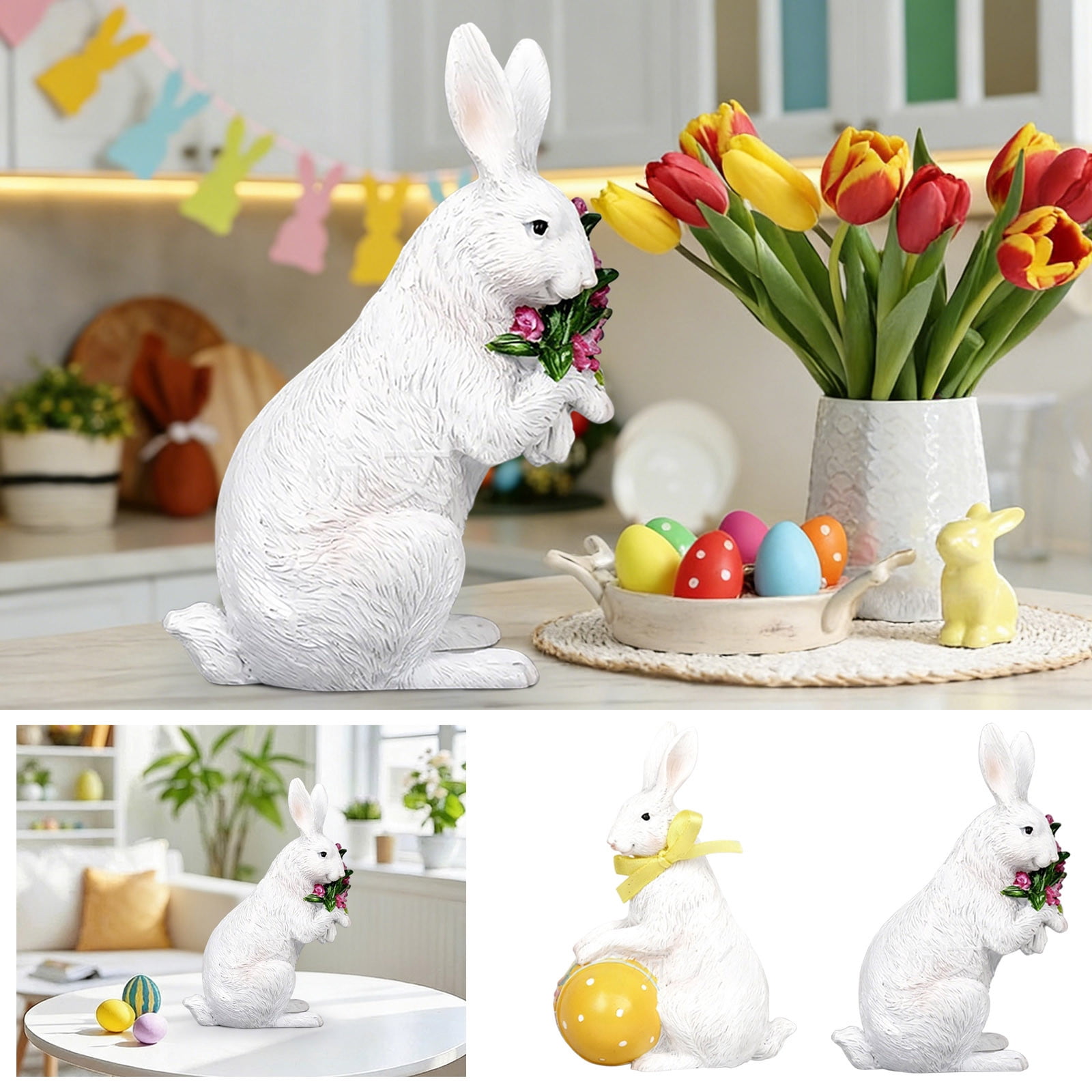AZXY Cute Easter Bunny Shaped Decorations For Living Room Entryway And ...