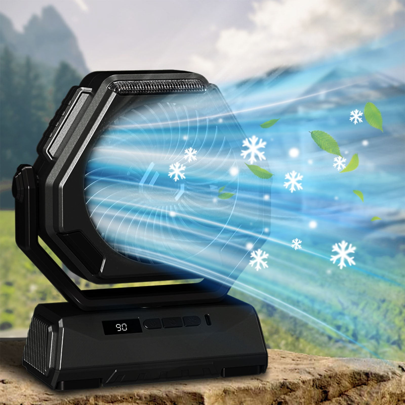 AZXY Desk Fan,Table Fan,Desktop Fans with Light for Home,Small Quiet ...