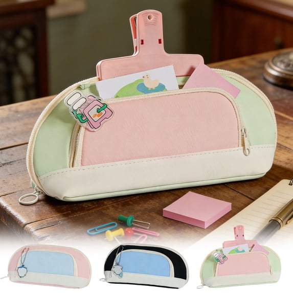 AZXY Dopamine Color Block Future Style Fabric Pen Pouch, Multi ...