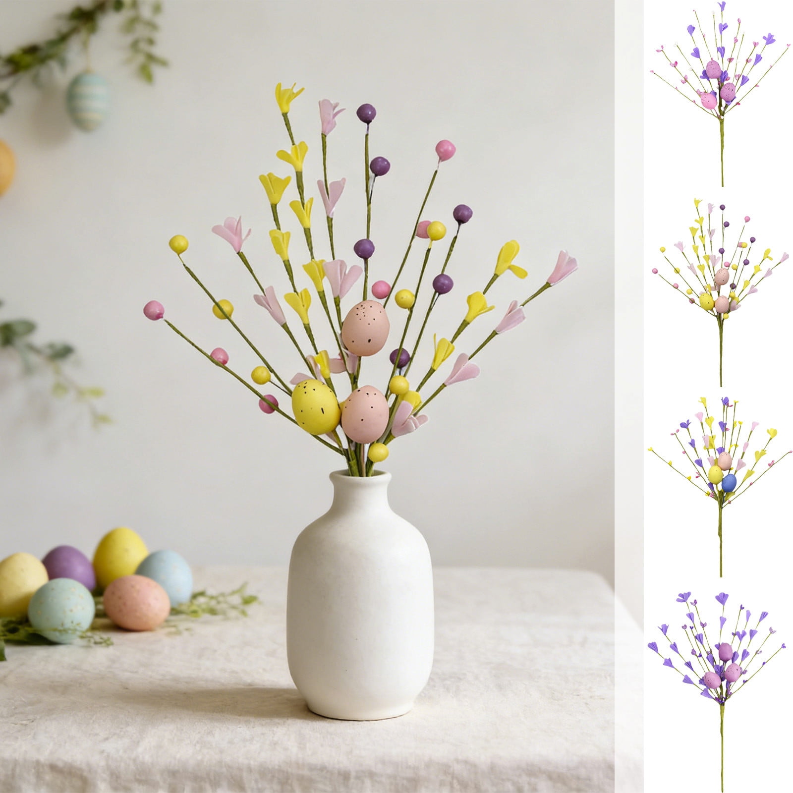 AZXY Easter Flower Decorations Artificial Easter Floral Picks with ...