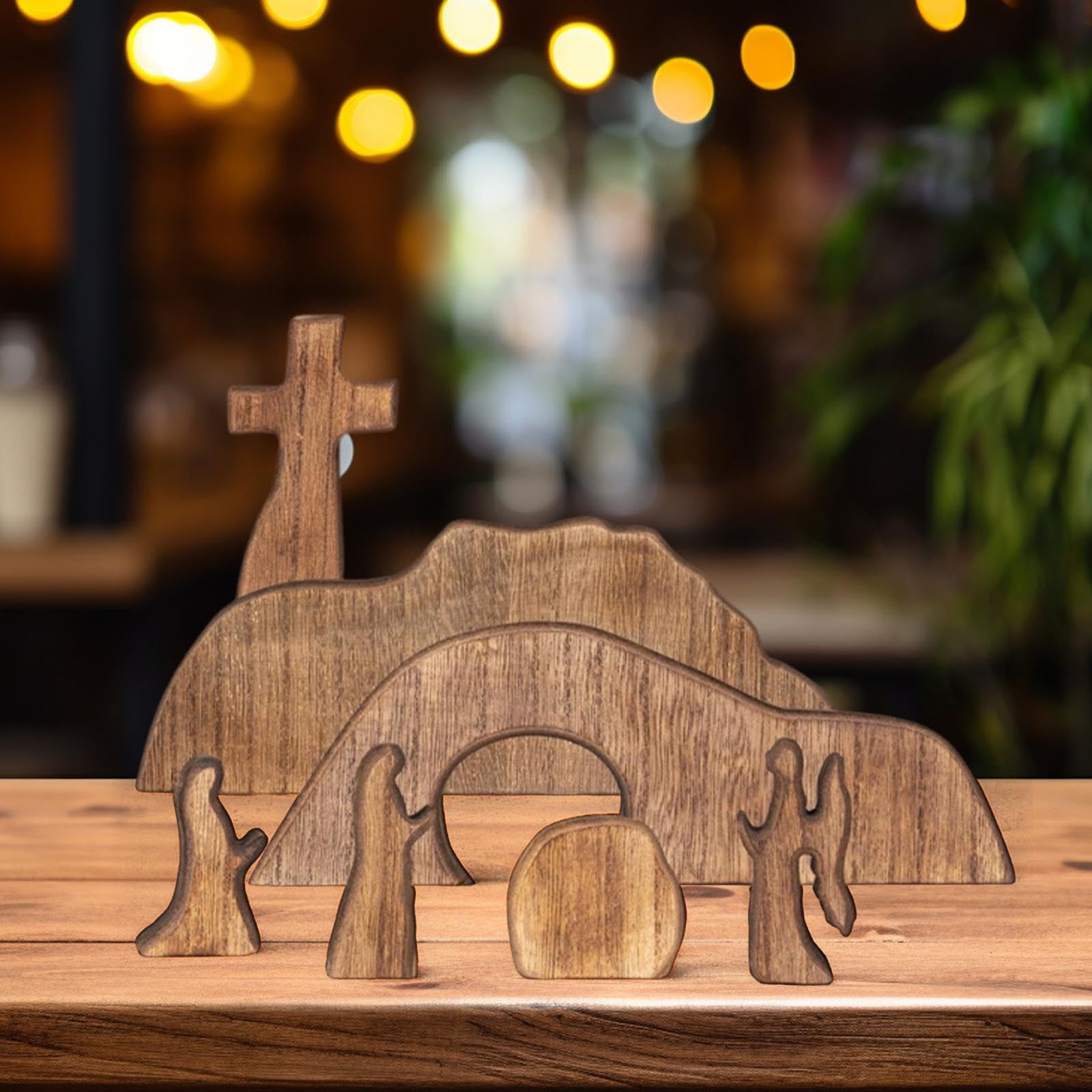 AZXY Empty Tomb Easter Scene and Jia Decorative Wooden Easter ...