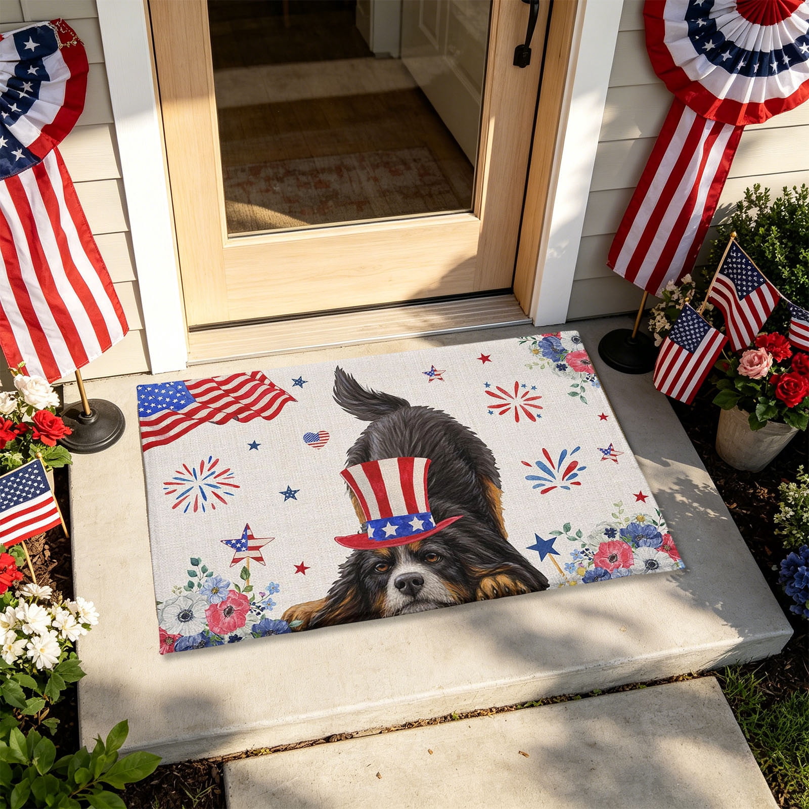 AZXY Flag Door Mat Patriotic Doormat, Non Slip Entryway Floor Rug For ...
