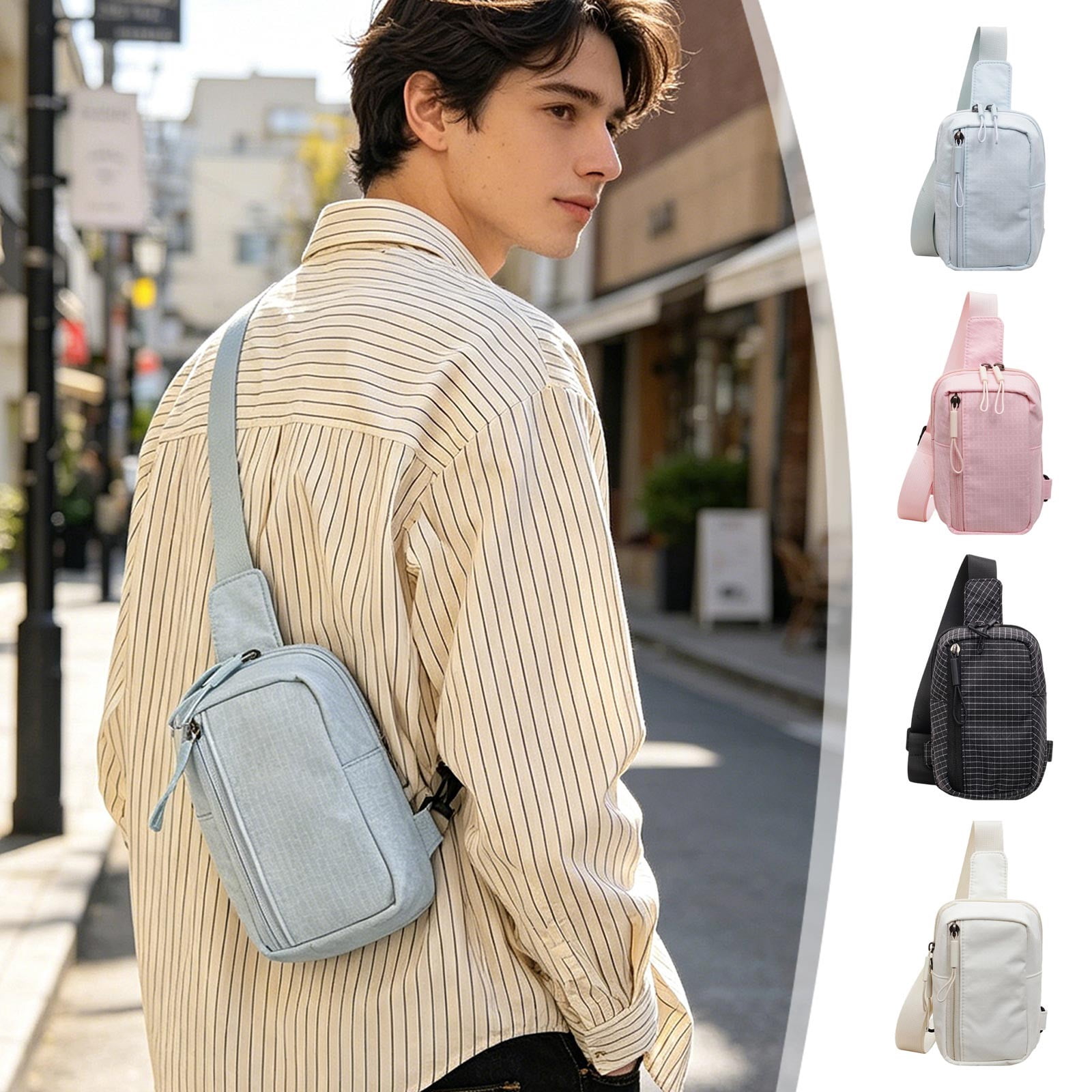 AZXY Gentle Tone Crossbody Sling Bag, Multi-Pocket Adjustable Strap ...