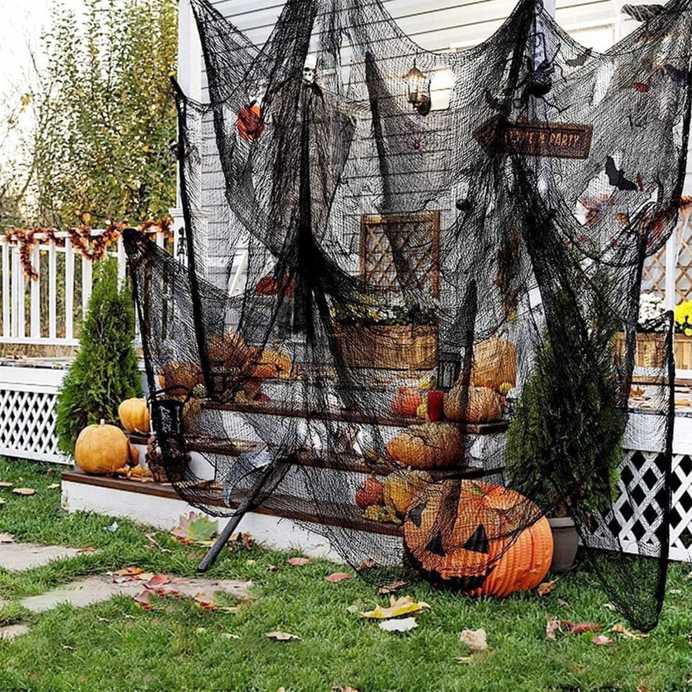 AZXY Halloween Decor, Black Creepy Cloth, Spooky Gauze Fabric ...