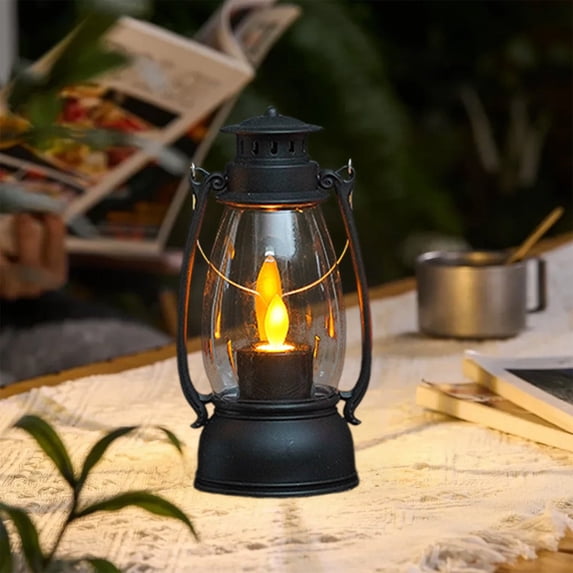 AZXY Halloween Decor Portable Lantern Lights, Black Plastic Vintage ...
