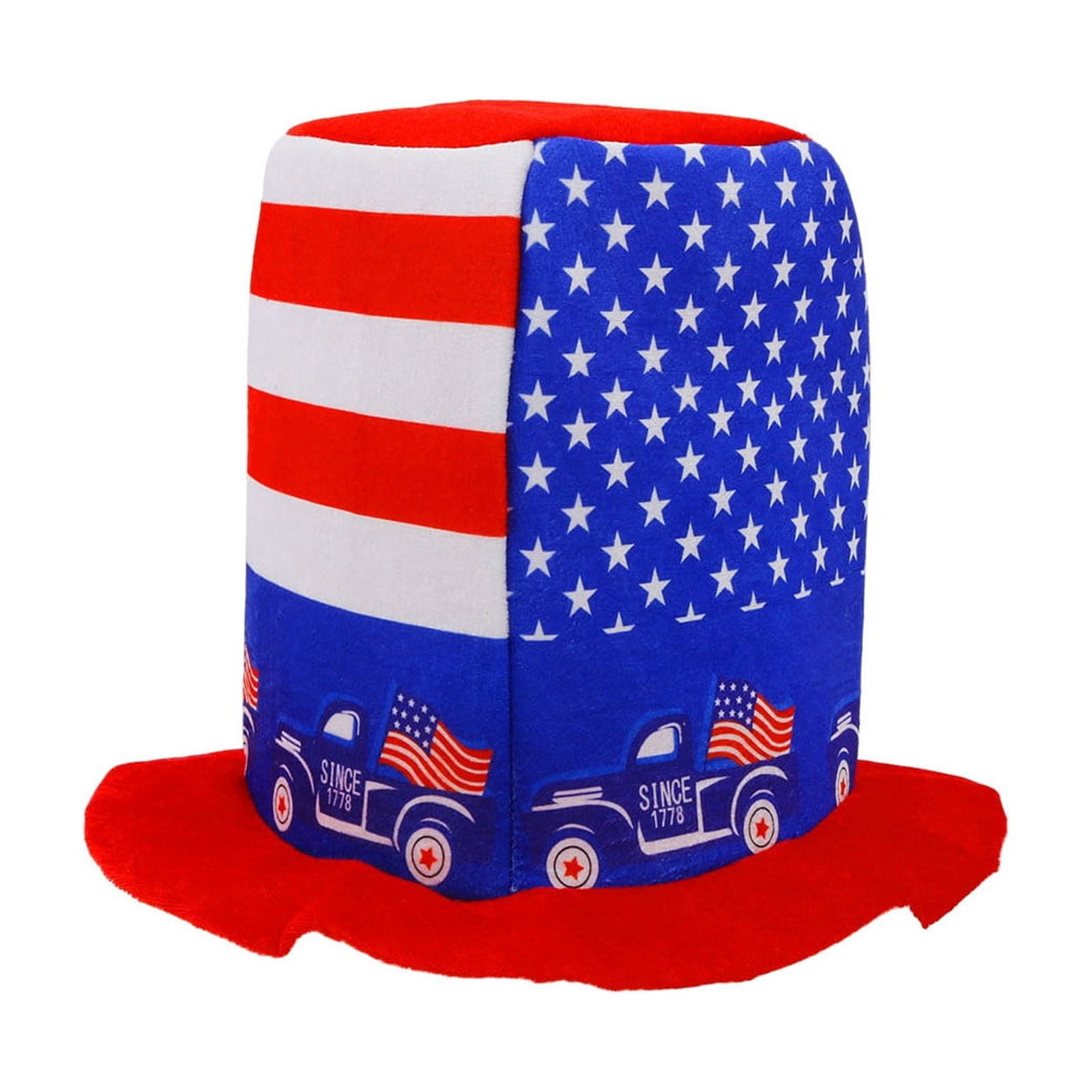 AZXY Independence Day Vintage Truck Print Top Hat, Patriotic Star ...
