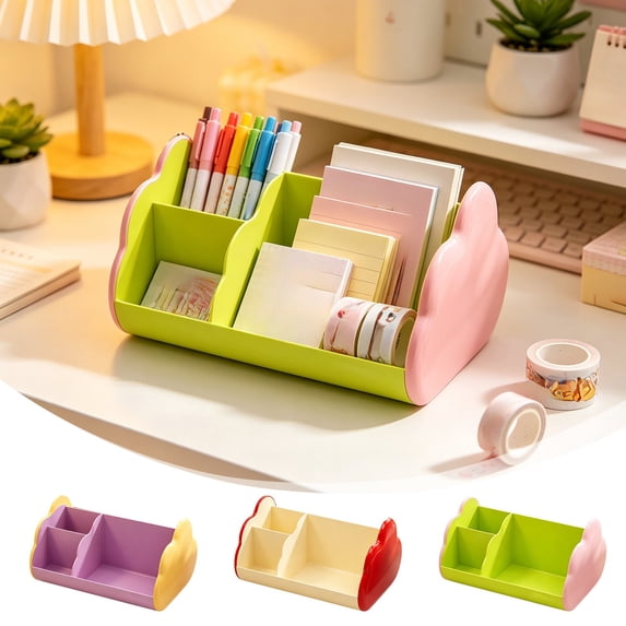 AZXY Large Cloud Multi-compartment Desktop Organizer, Three-grid ...