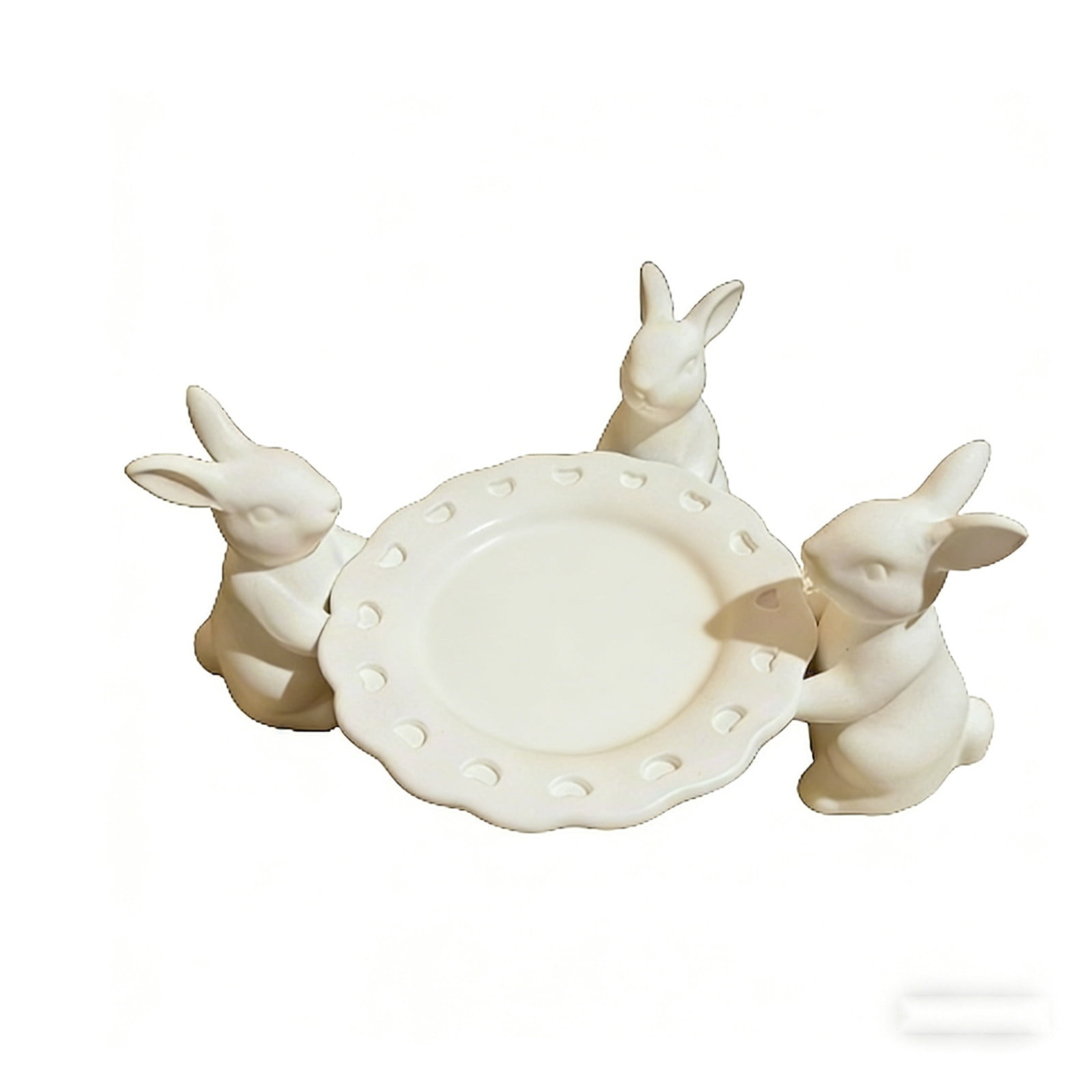 AZXY Lovely Artistic Bunny Shaped Decorative Serving Tray, Elegant ...