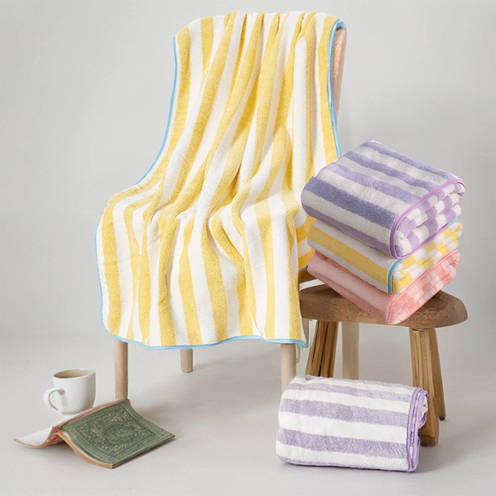 AZXY Microfiber Bath Towels, Highly Absorbent Large Bath Towels, Quick ...