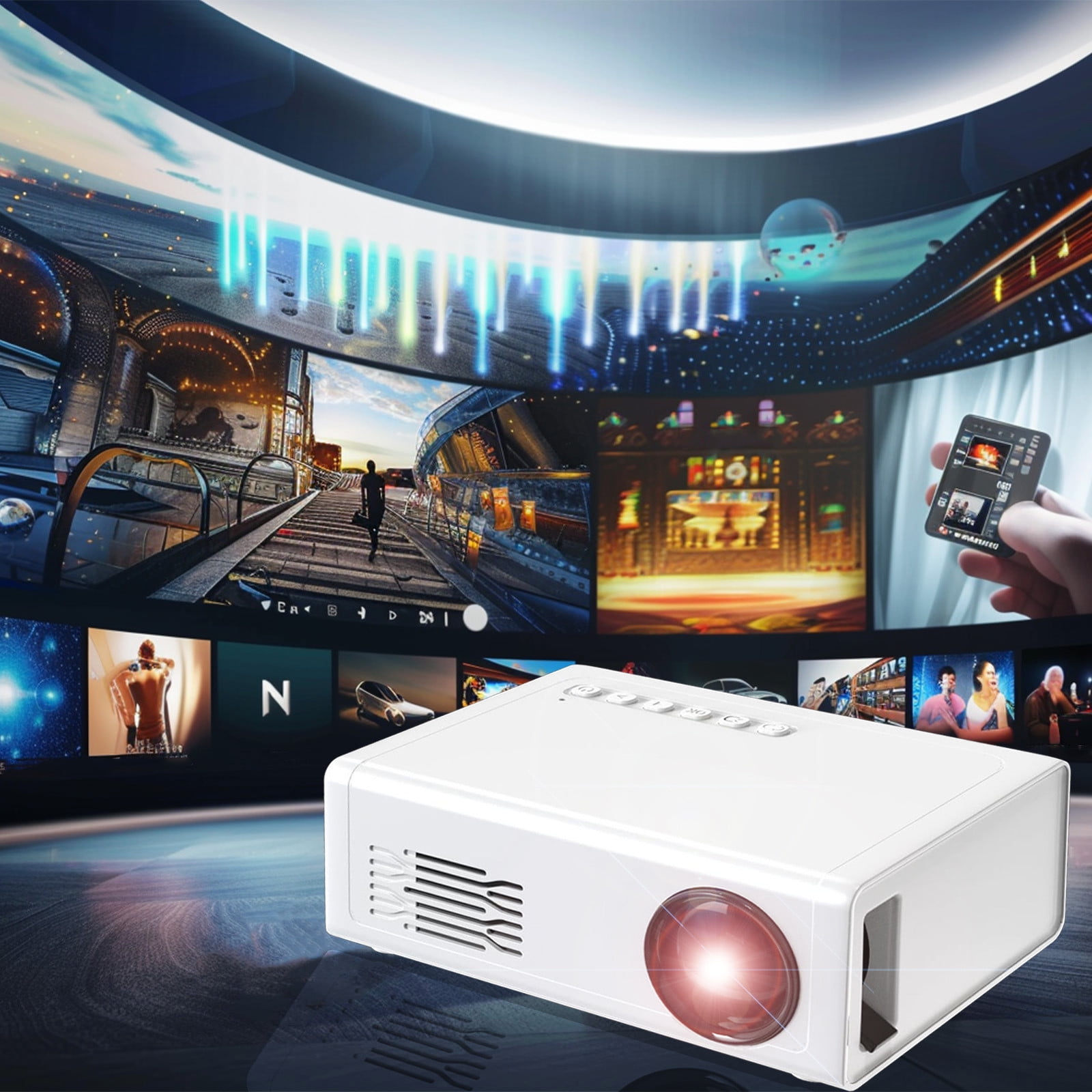 AZXY Mini Projector with Wifi Bluetooth,4k Projectors,Smart Projector ...