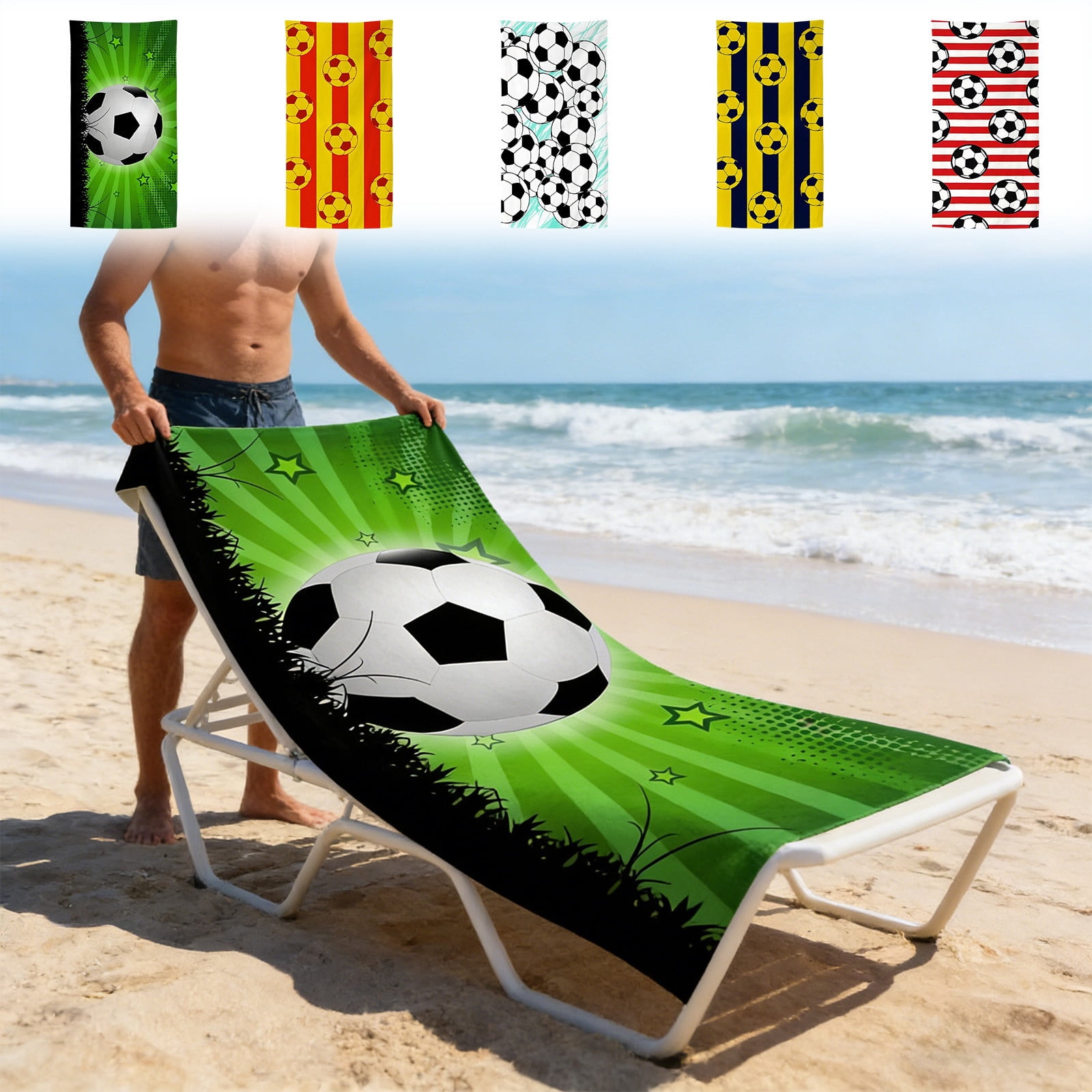 AZXY National Flag Soccer Microfiber Beach Towel, Sand Resistant Quick ...