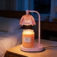 AZXY Octagonal Scalloped Glass Dome Desk Lamp, Adjustable Warm Decor ...
