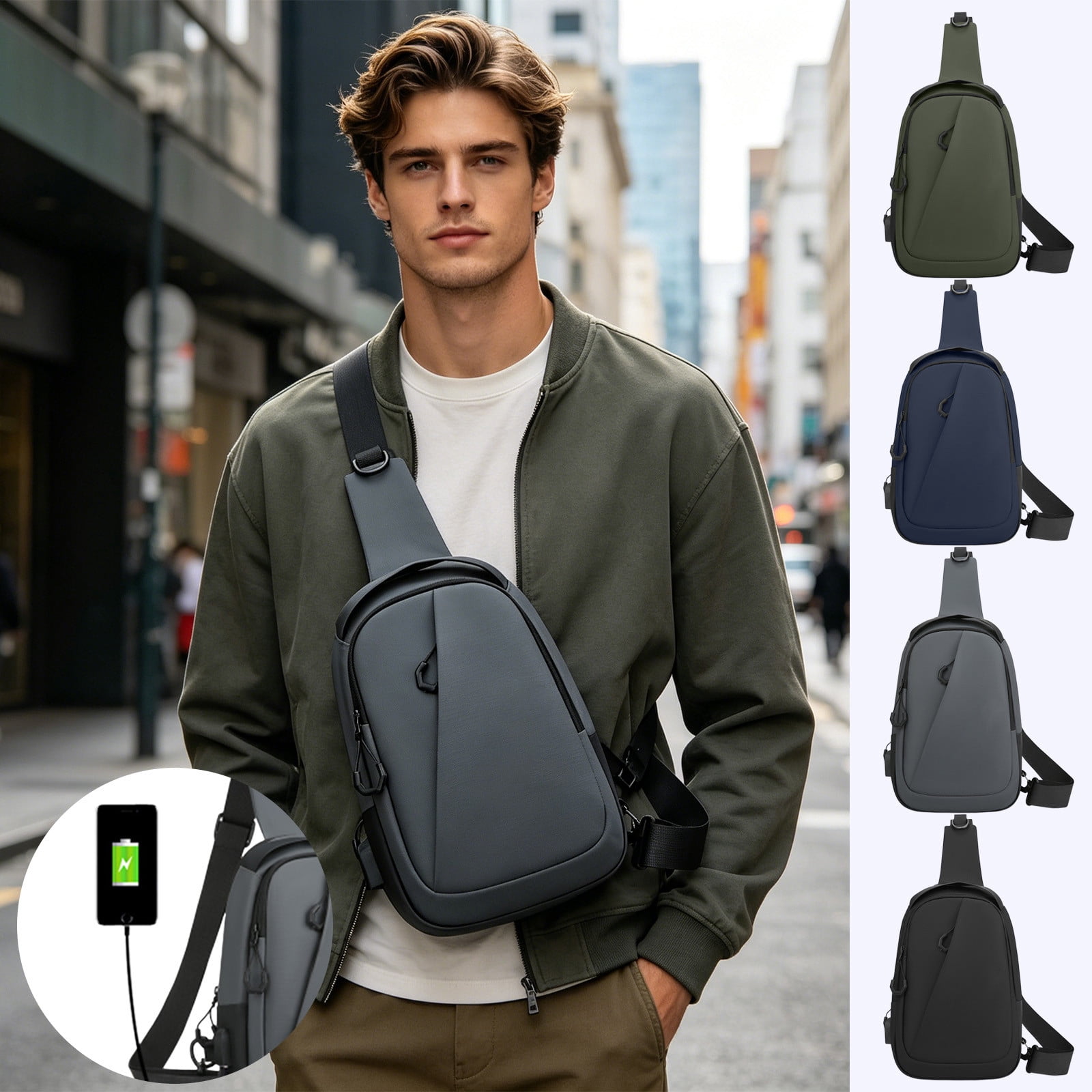 AZXY Outdoor-Inspired Sling Crossbody Bag, Structured Chest Pack With ...
