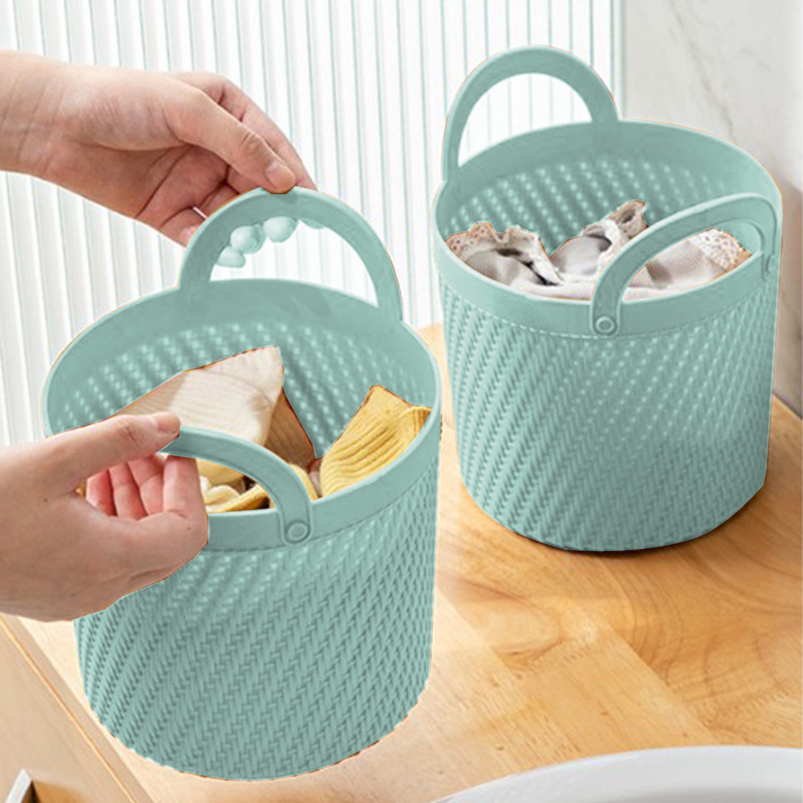 AZXY Plastic Laundry Basket,Flexible Laundry Basket with Handles,Large ...