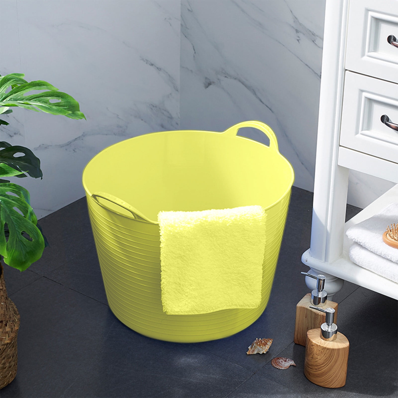 AZXY Plastic Laundry Basket,Flexible Laundry Hamper with Handles,Dirty ...