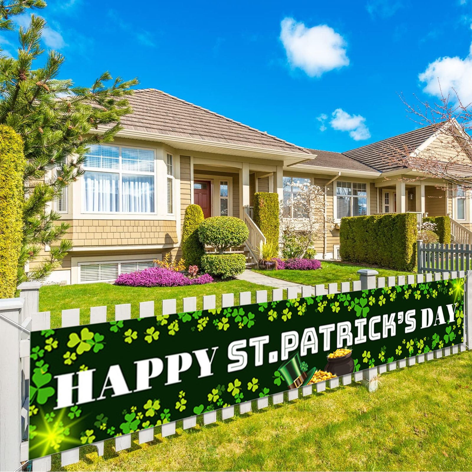 AZXY Saint Patricks Day Decorations,St Patrick'S Day Banner,Yard Banner ...