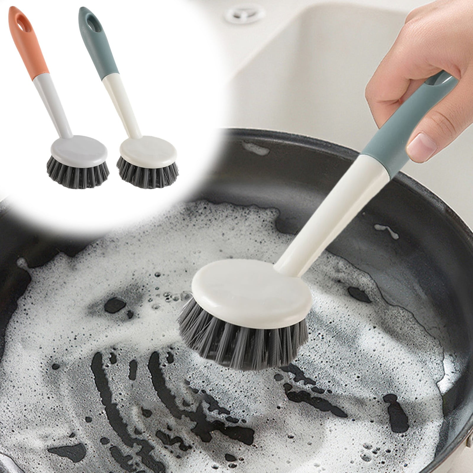 AZXY Scrub Brush with Handle,Scrub Brushes for Cleaning Dishes,Cleaning ...
