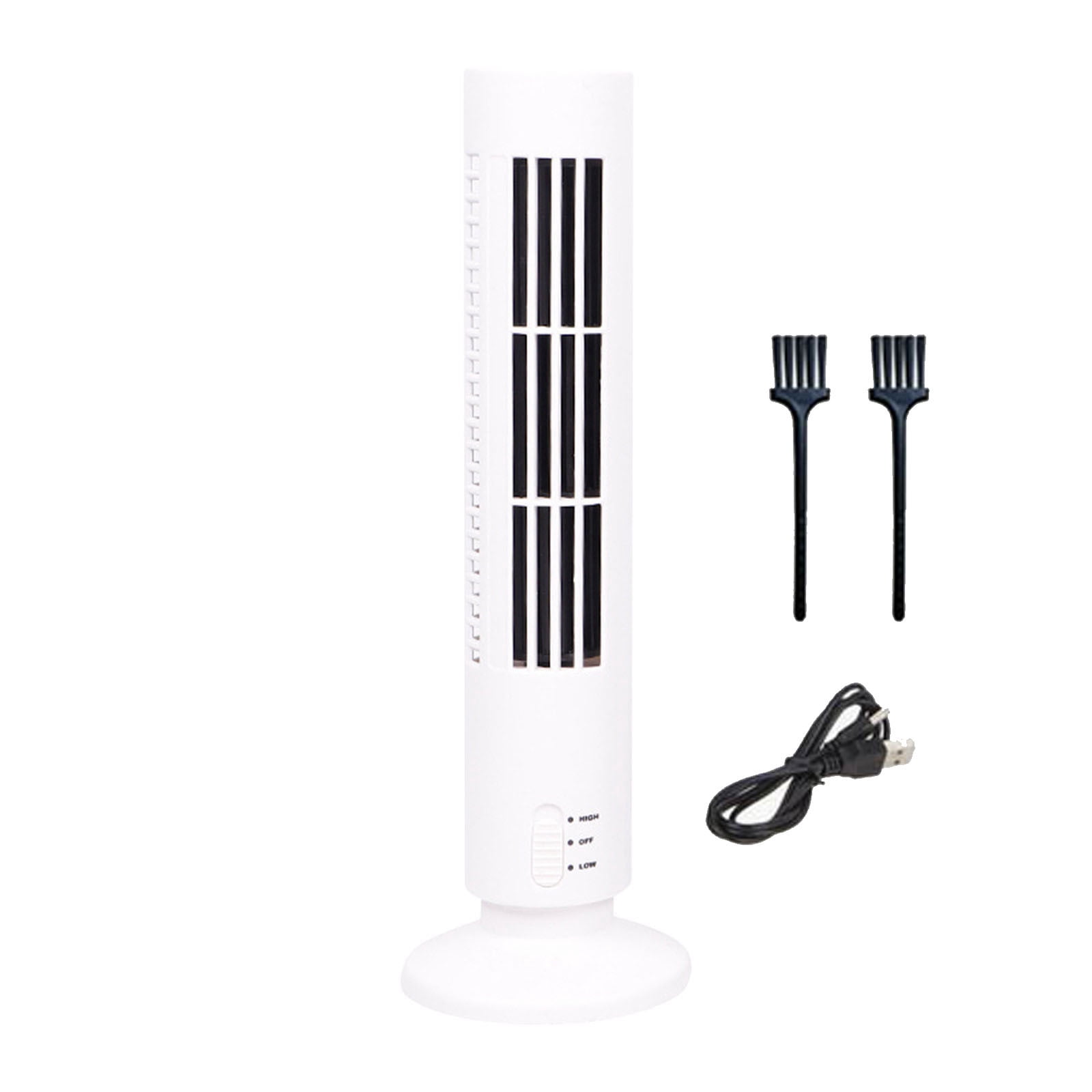 AZXY Space-Saving Vertical Desktop Tower Fan, 2-Speed USB Recharge ...