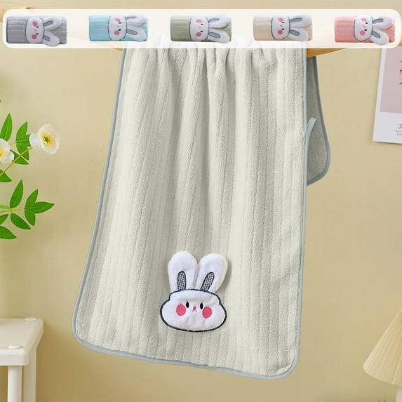 AZXY Super Soft Hand Towel, 29.53x13.78 Inch Rabbit Pattern Coral ...
