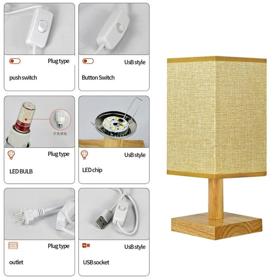 AZXY Table Lamp,Bedside Lamps,Corded Electric Bedside Table Lamp,Modern ...