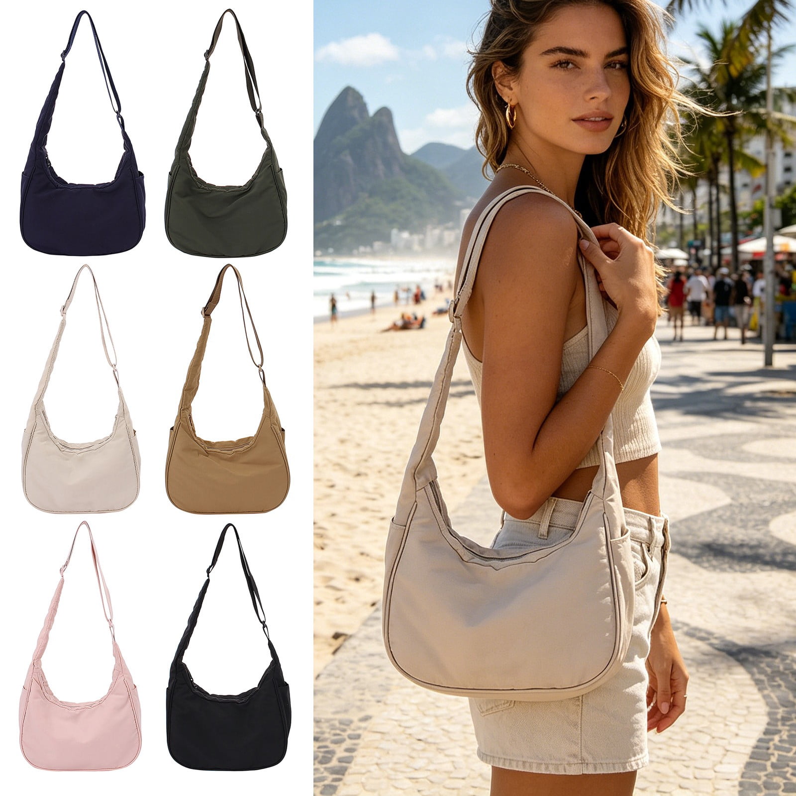 AZXY Underarm Dumpling Crossbody Bag, Nature Green Casual Shoulder Bag ...