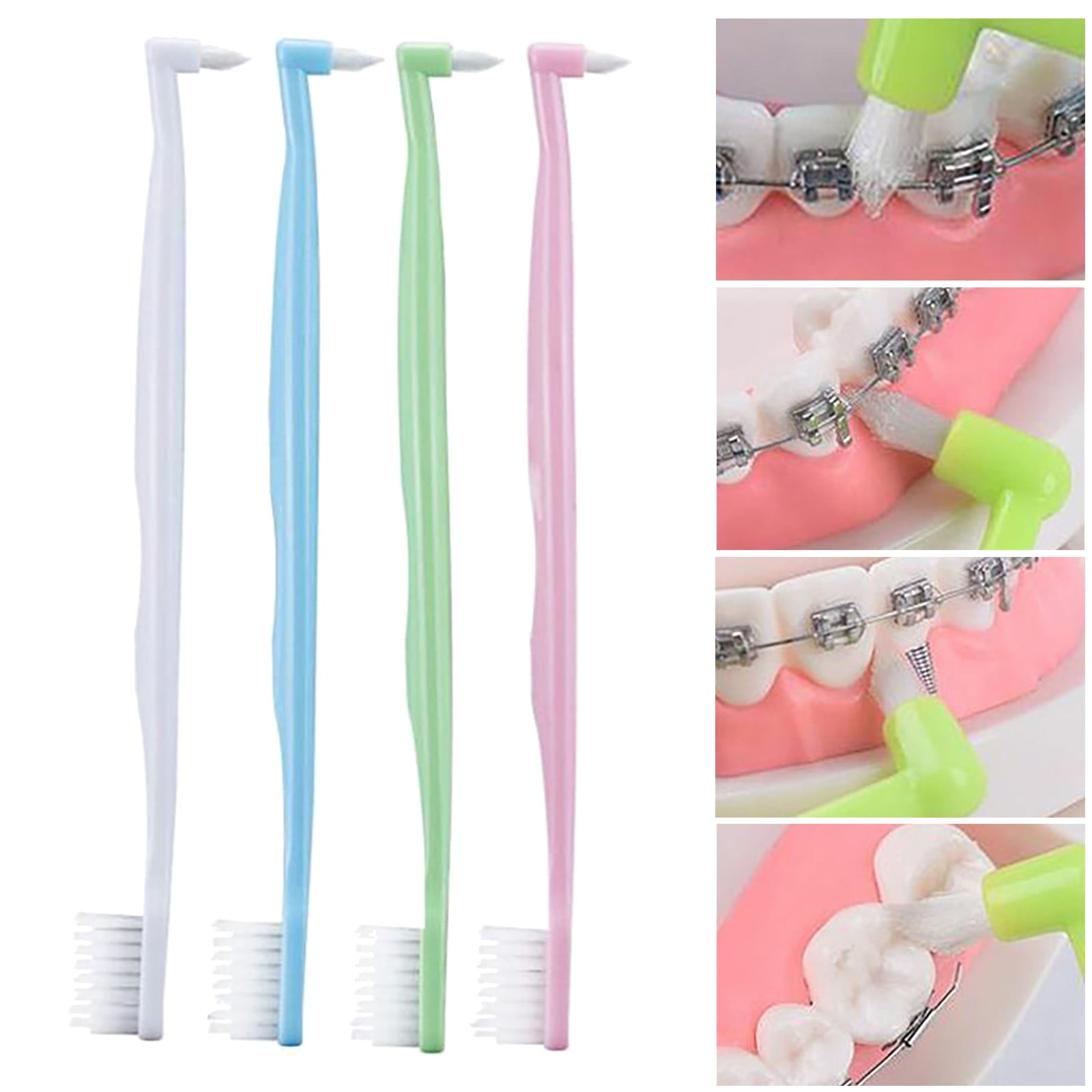 AZZAKVG Bathroom Toothbrush Wisdom Head Pieces Small 4 Soft End ...