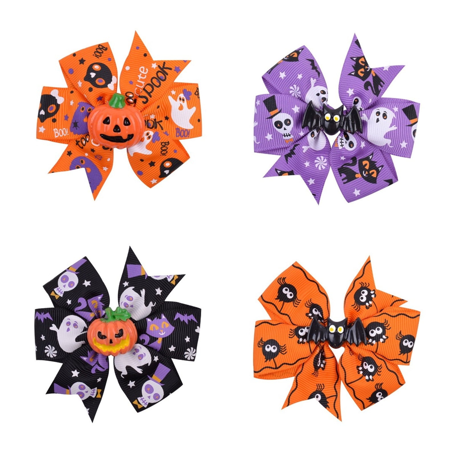 AZZAKVG Halloween Decorations Halloween Girls Hair Bows Clips Bow ...