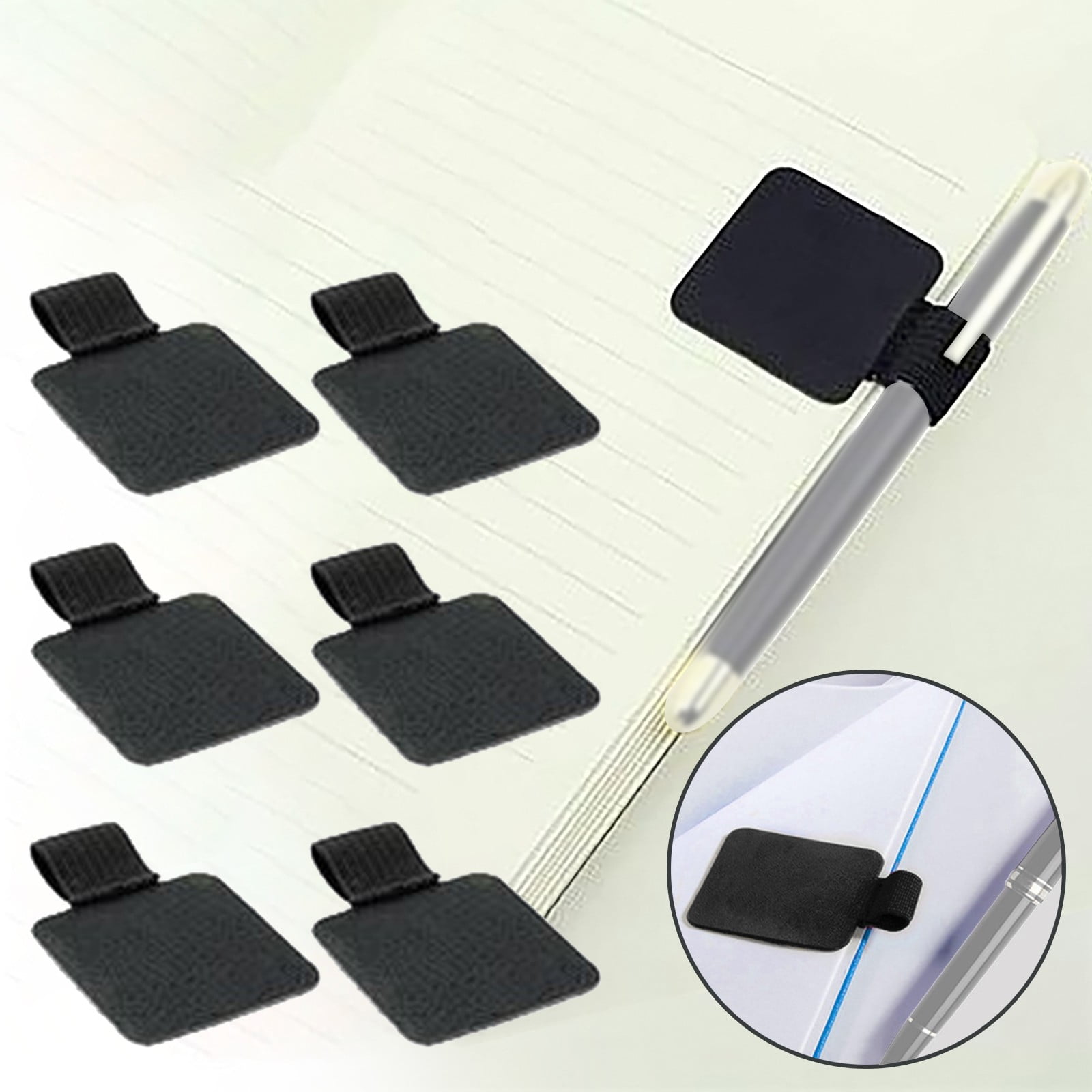 AZZAKVG Notebook Holder Loop Leather 6 Holder Pen Loop Pack Shape Black ...