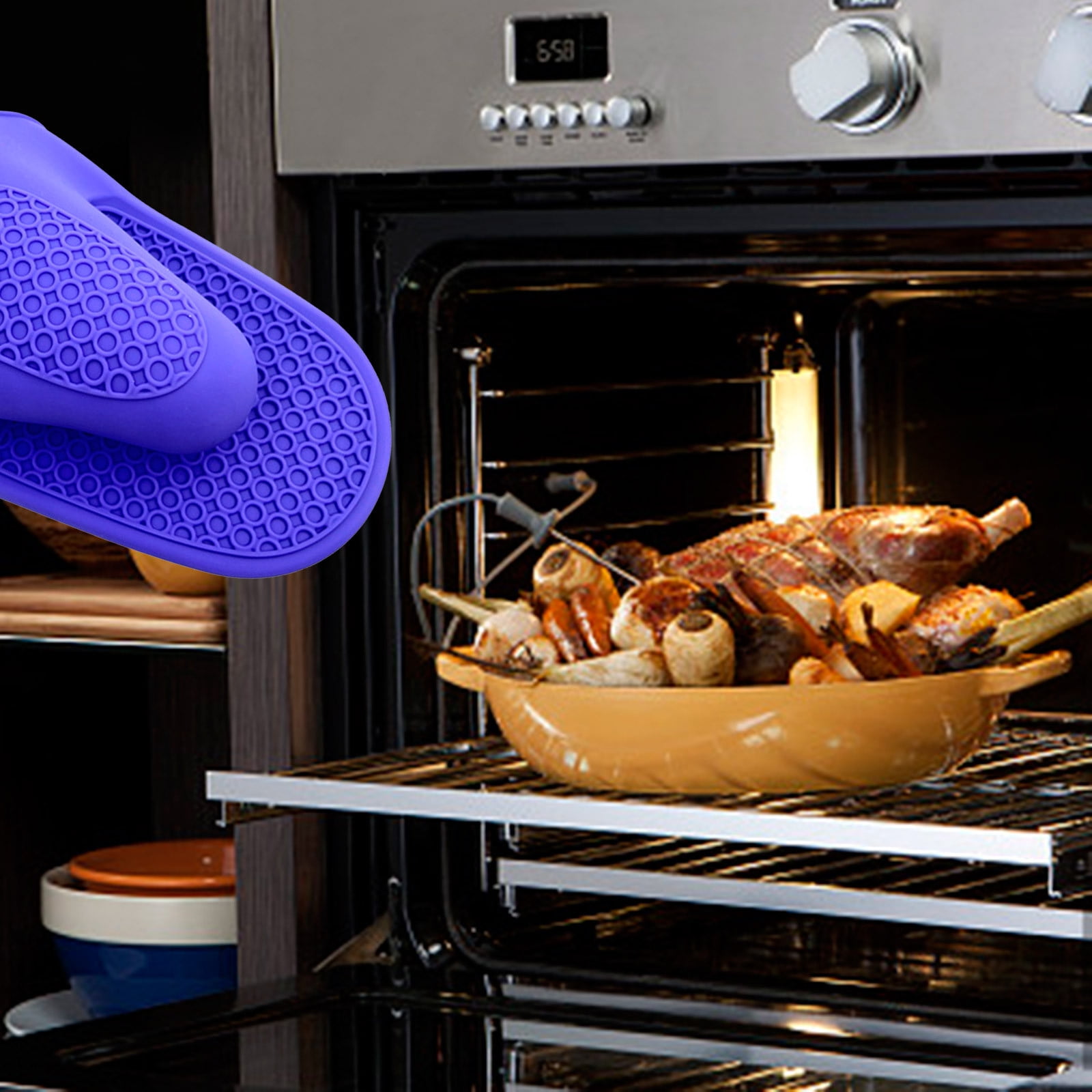AZZAKVG Oven Mitts Kitchen Glove Mini Silicone Oven Mitts Set Oven ...