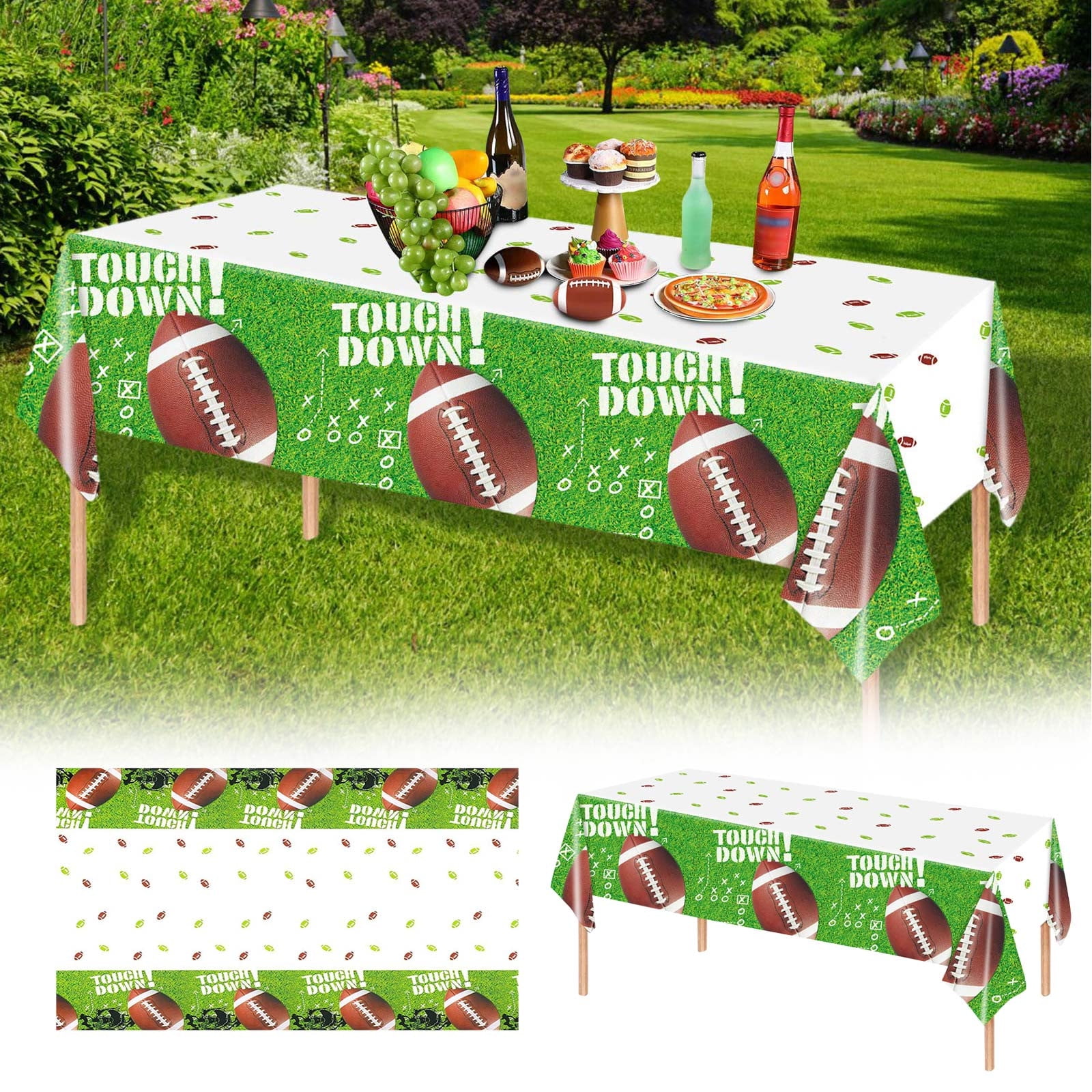 AZZAKVG Table Cloth Decoration Football Party Birthday Themed ...