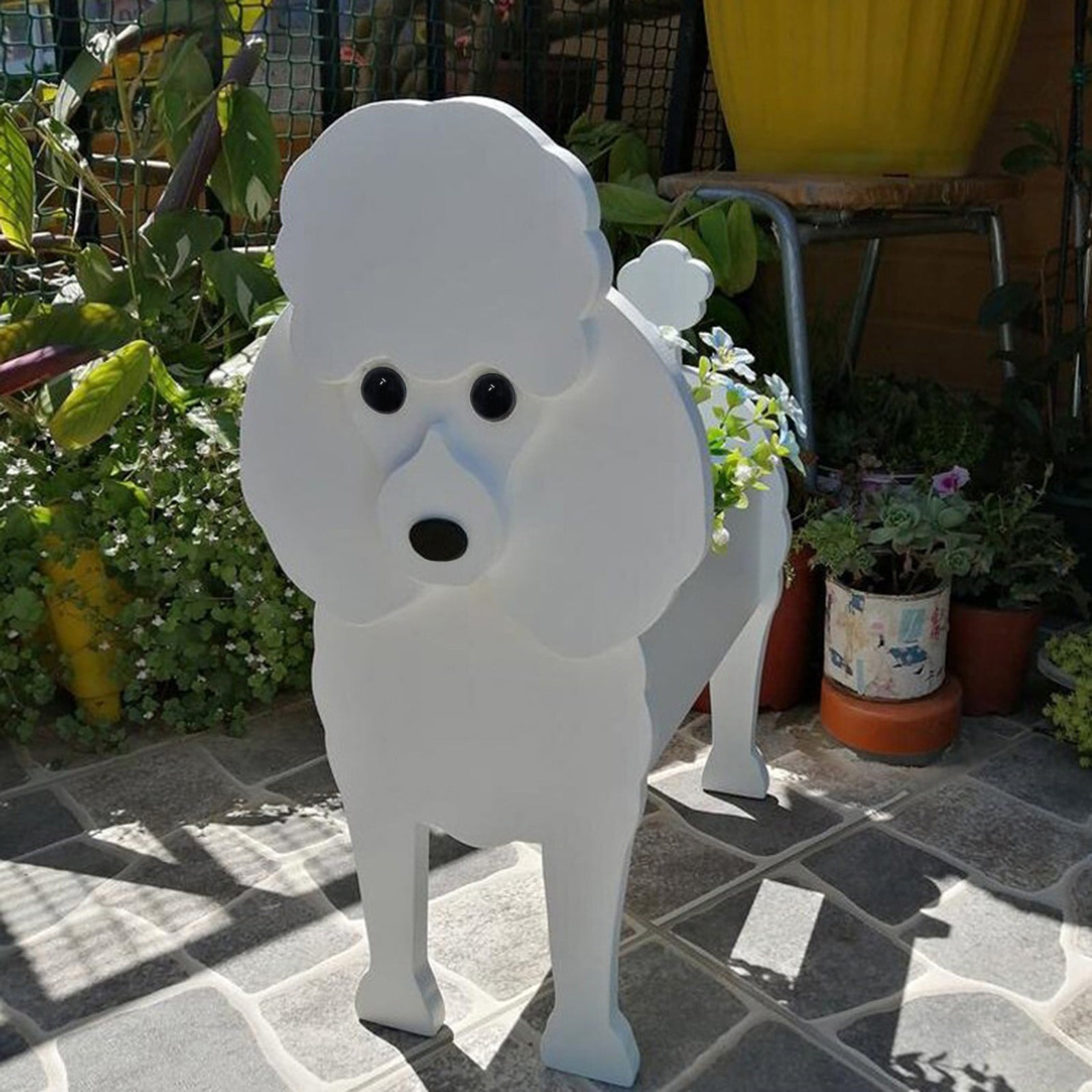 AZZAKVG Wooden,1Pcs Garden Flower Pot Dog Poodle Chihuahua Animal ...