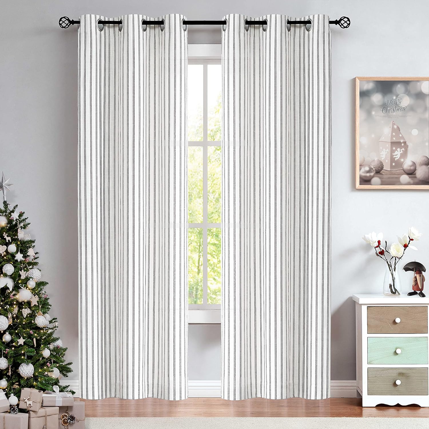 Country Farmhouse Complete 6 Pc. Plaid Checkered Window Curtain ...