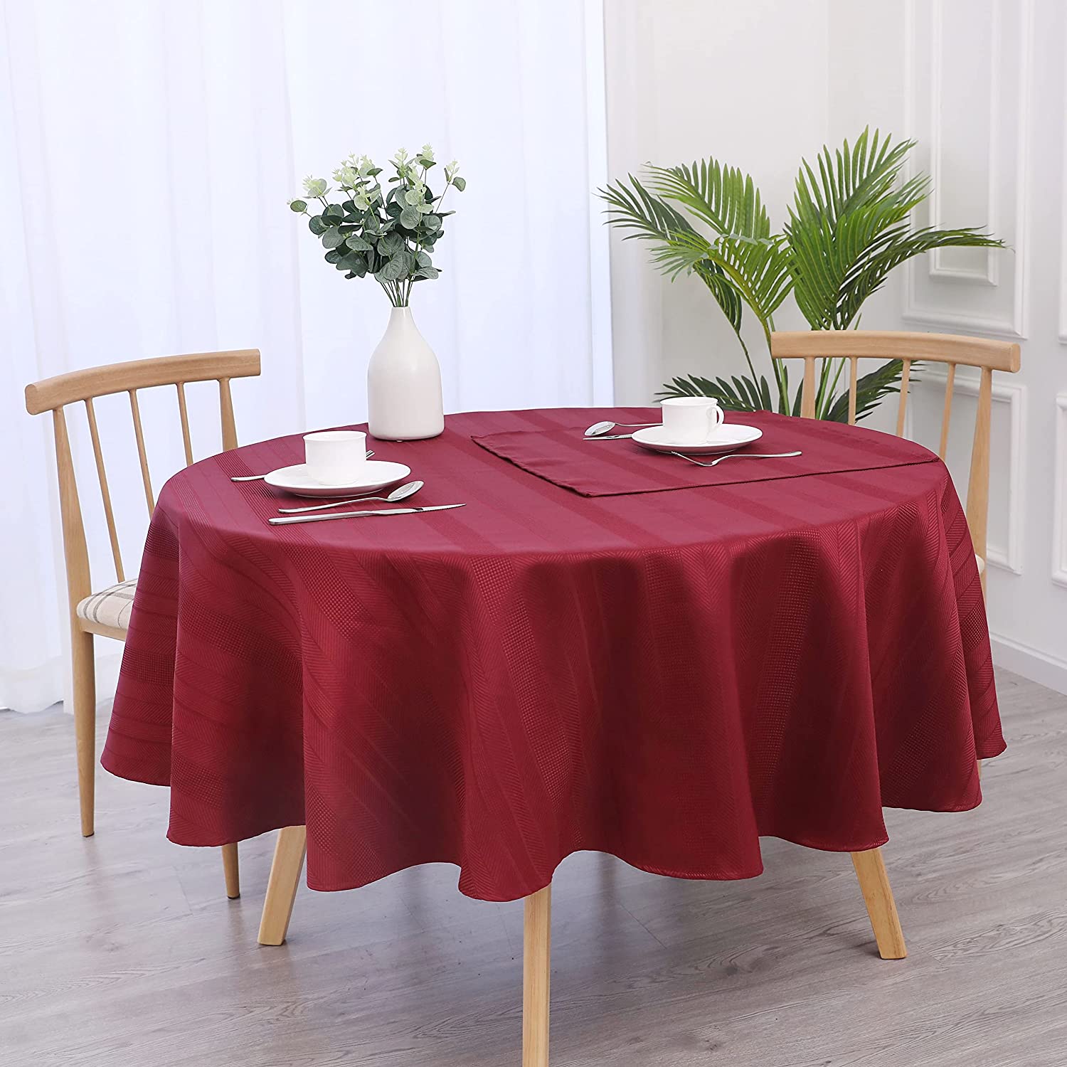 Café Deauville 100% Vinyl Tablecloth 70" Round, Taupe - Walmart.com
