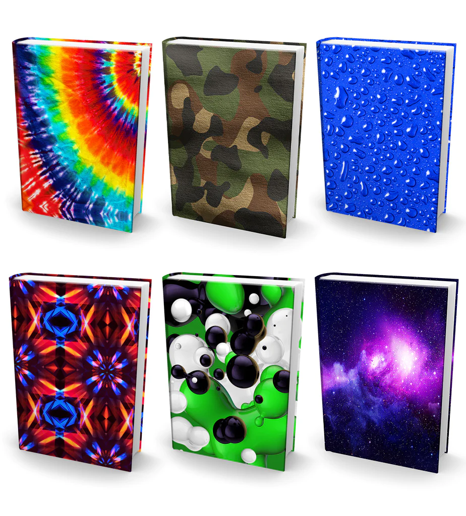 AZZS Jumbo Nylon Stretchable Book Covers 9x11 Inch, 6 Pack, Washable ...