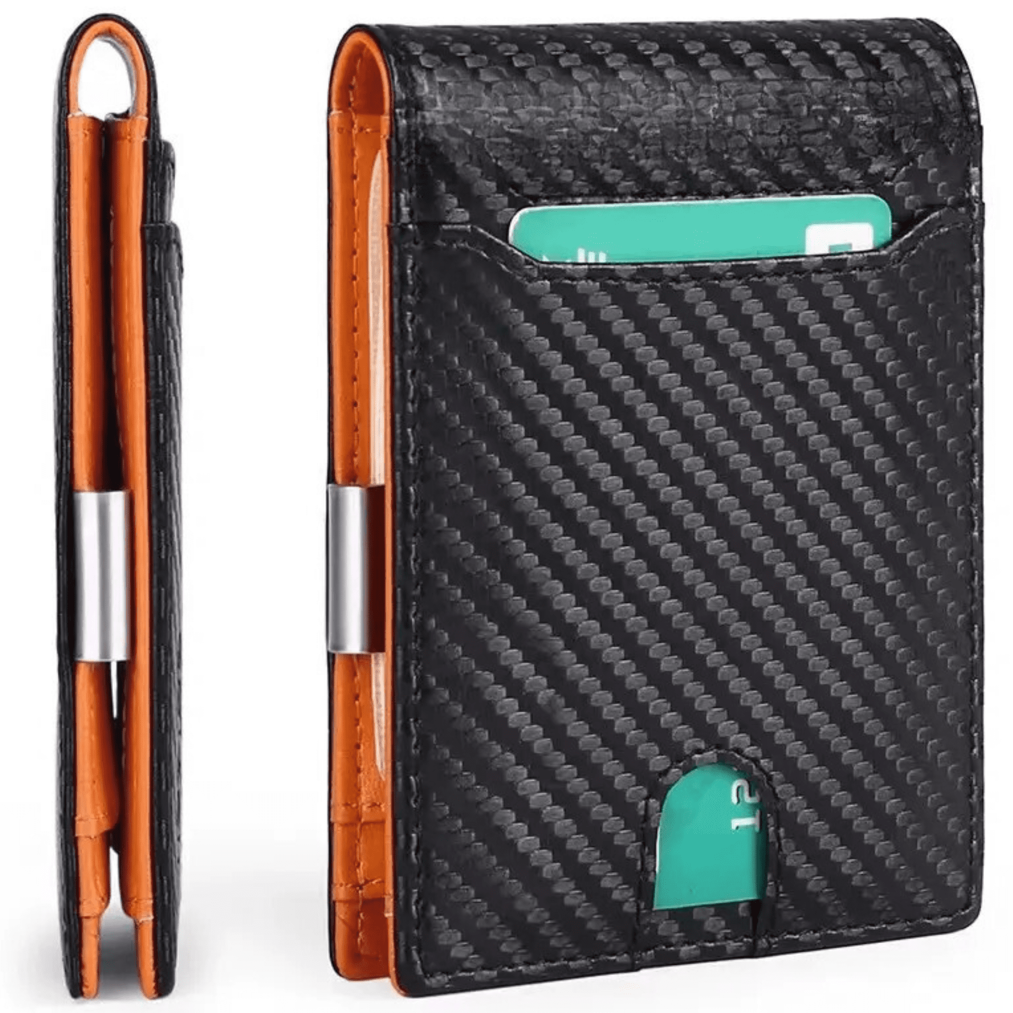 AZZS Wallet for Men Slim, Genuine Leather Mens Wallet RFID Blocking ...