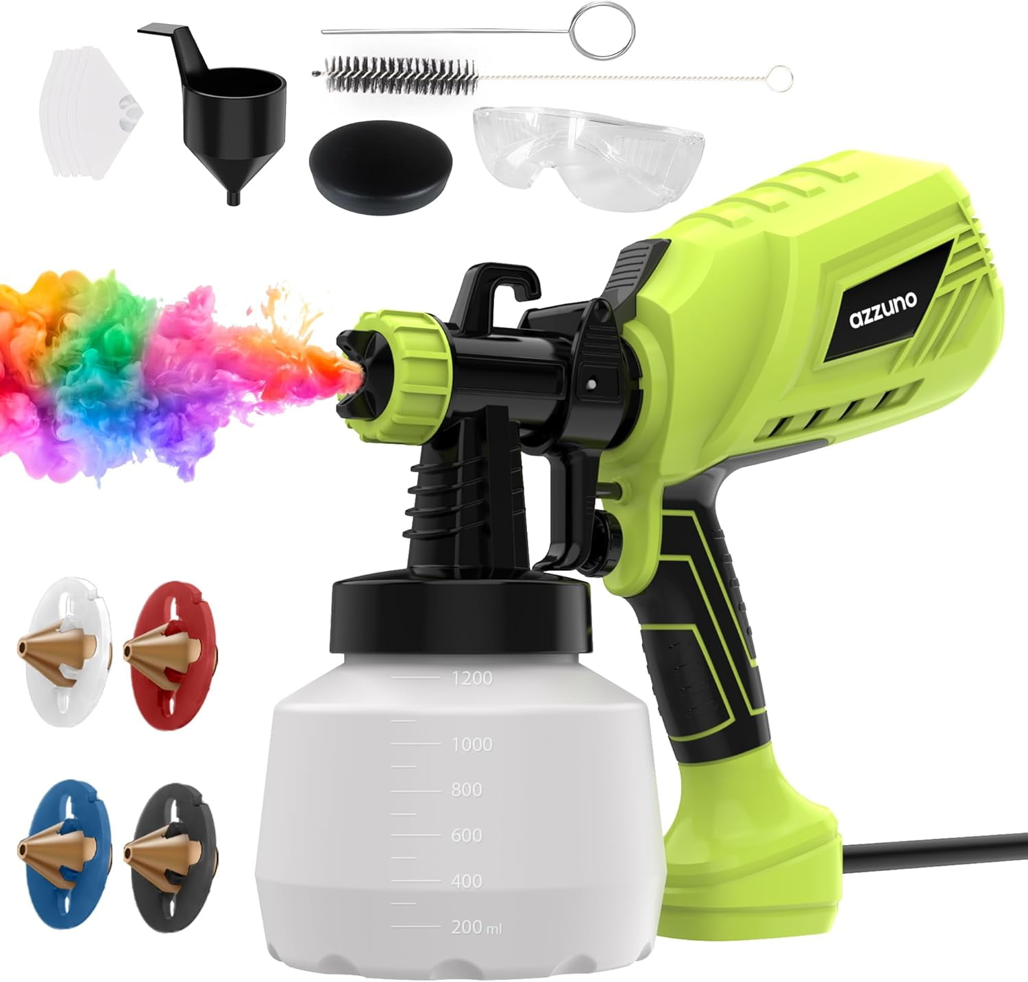 AZZUNO Paint Sprayer, 700W HVLP High Power Electric Paint Gun, 4 Copper ...